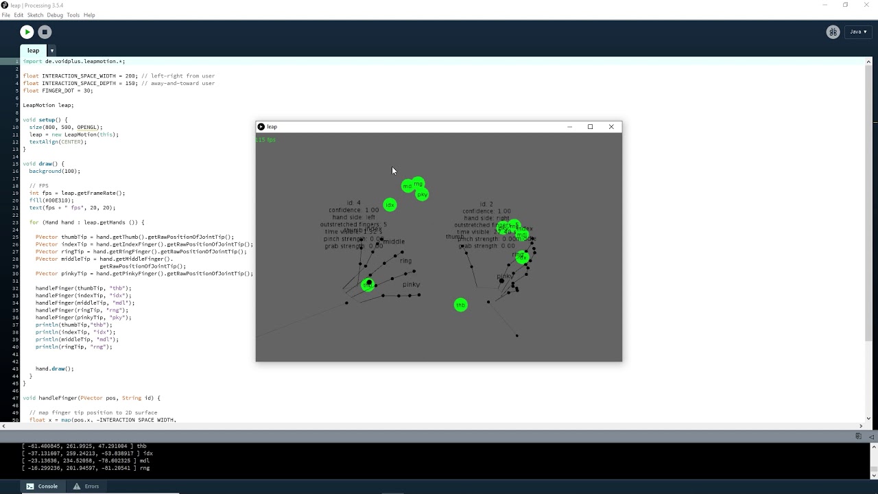 Leap Motion Using Processing IDE - YouTube
