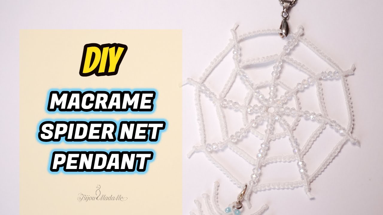 DIY macrame spider net pendant | How to make macrame spider net ...
