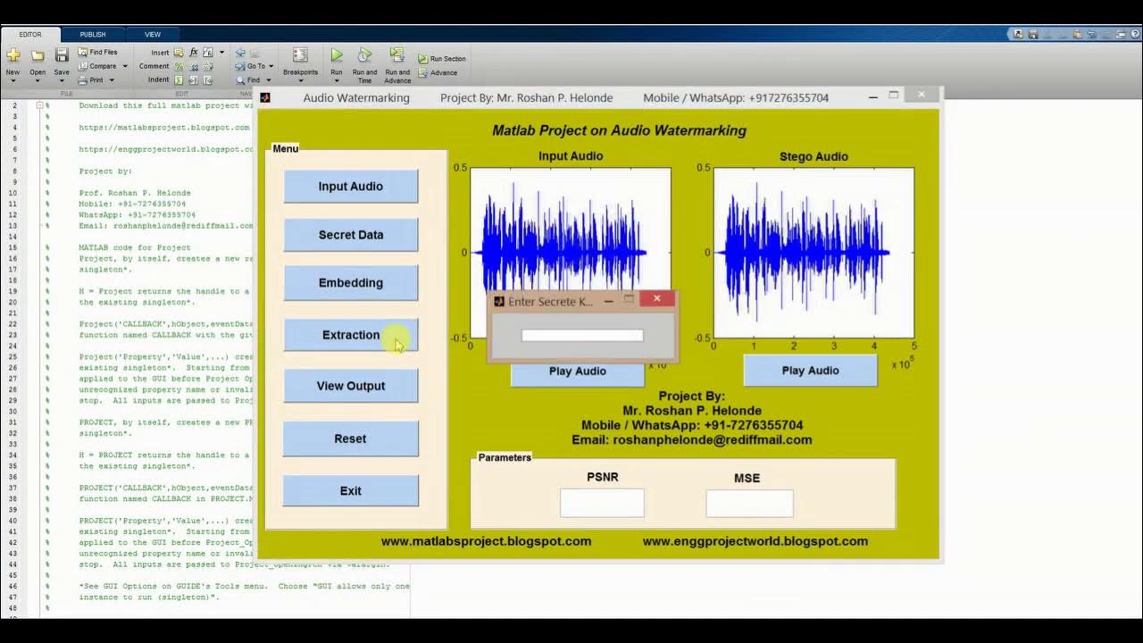 Audio Watermarking Using Matlab Code - YouTube