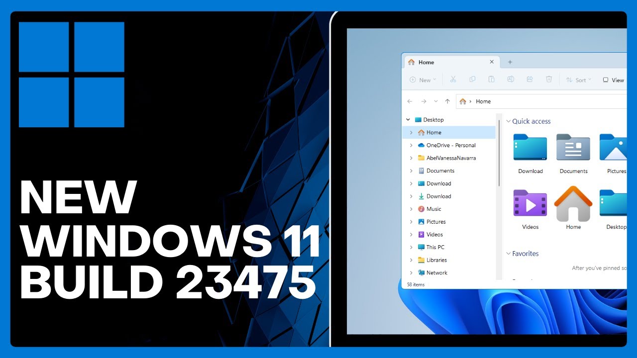 New Windows 11 Build 23475 New Home Page + Address Bar in File Explorer ...