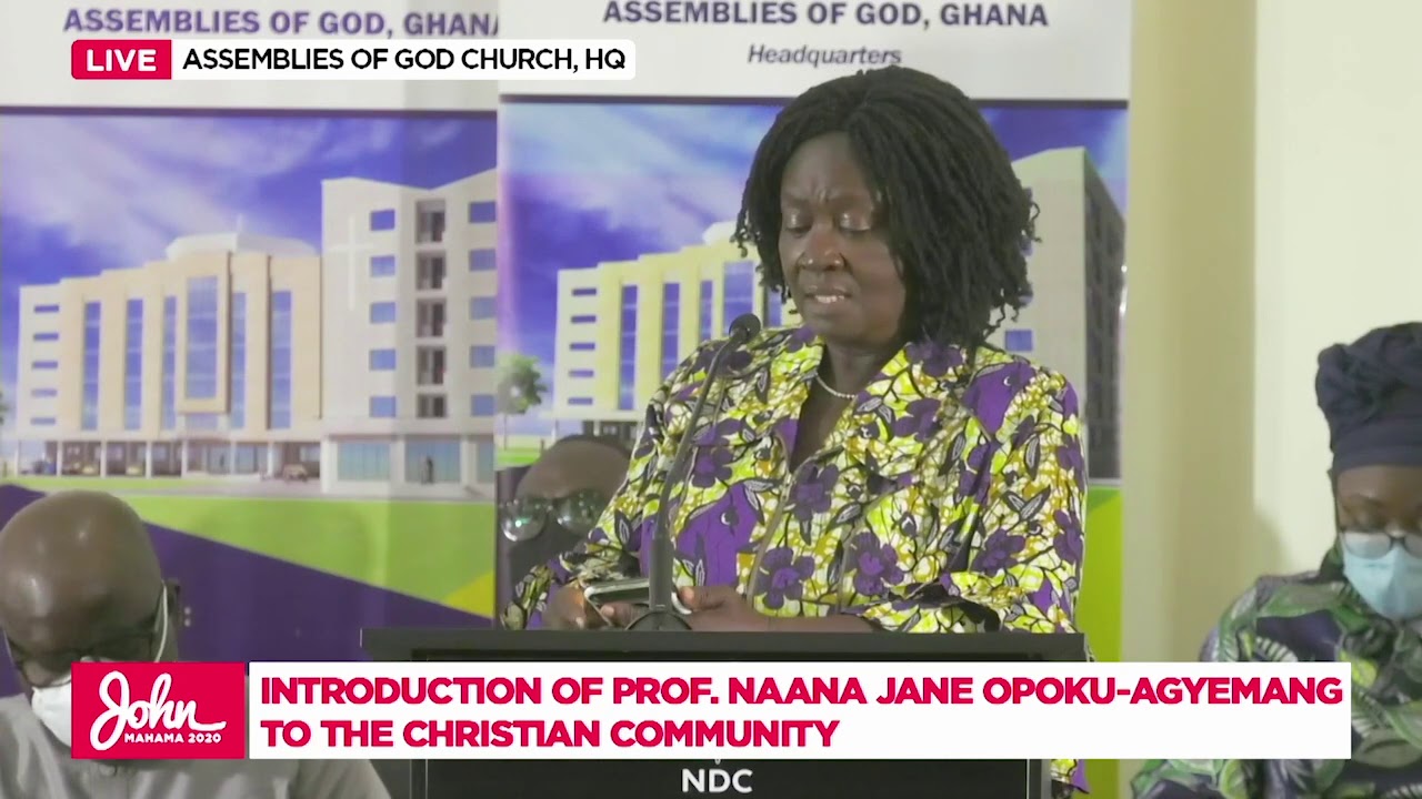 Professor Naana Jane Opoku-Agyemang speaks at a ceremony to introduce ...
