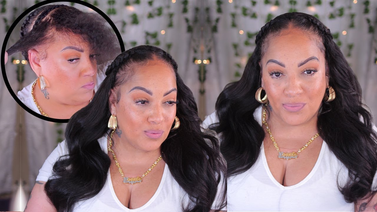 How To Camouflage Thin Edges for Half Wig⎟I TRIED A Kinky Straight HALF ...