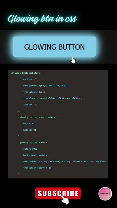 Glowing Button In Css Coding Cssanimation Webdevelopment Programming Css3animation Youtube