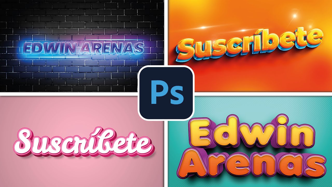 Como hacer texto 3D editable en Photoshop (Método Rápido) - YouTube