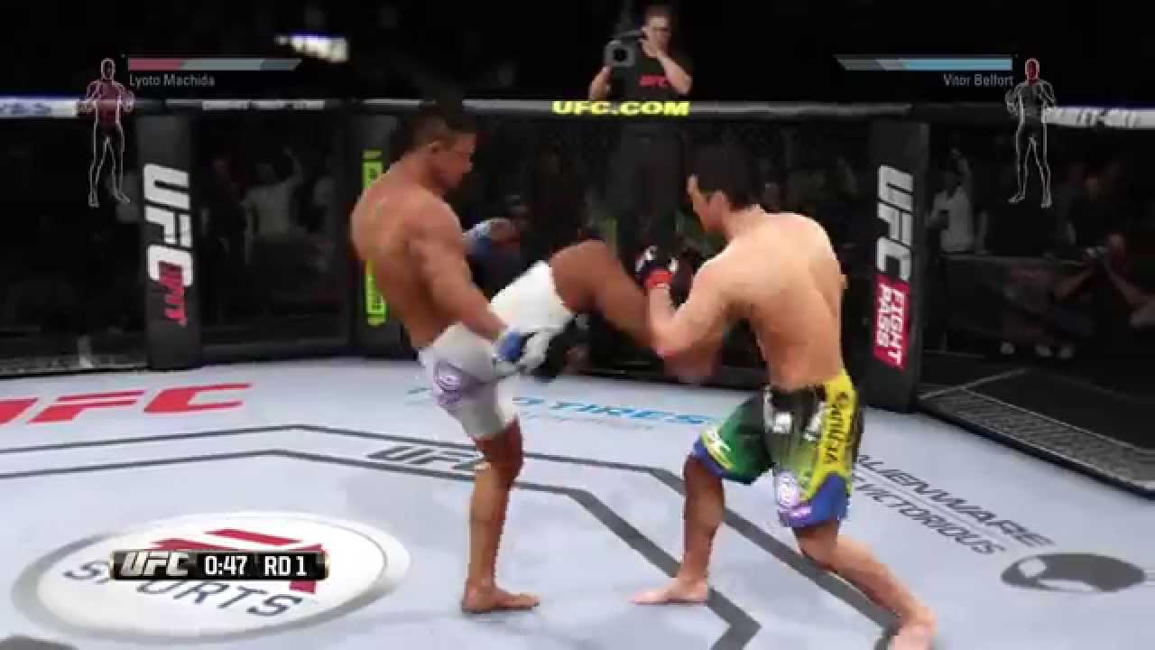 EA UFC Lyoto Machida VS Vitor Belfort Crane Kick KO - YouTube