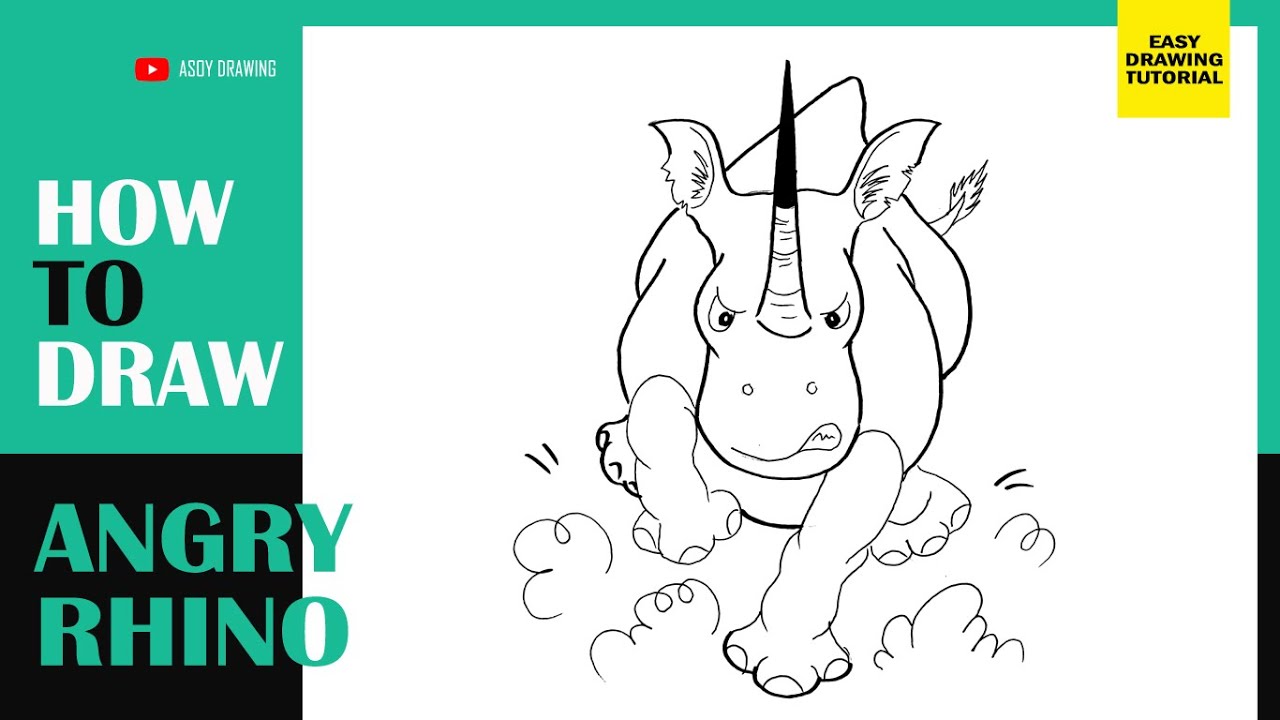 Angry Rhinoceros Drawing