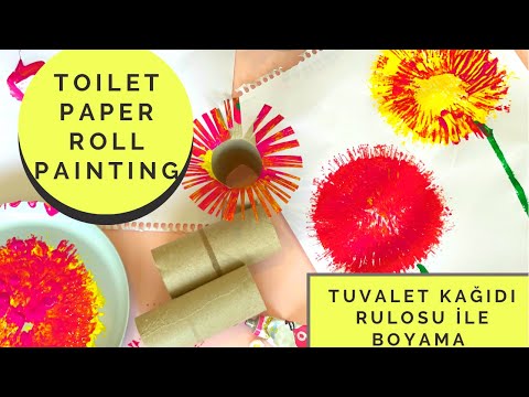 Toilet Paper Roll Painting - Tuvalet Kağıdı Rulosu ile Boyama
