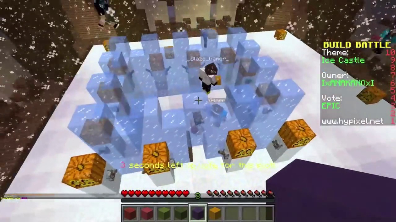 BUILD BATTLE Building Ice Castles and Birthday Challenge Minecraft ...