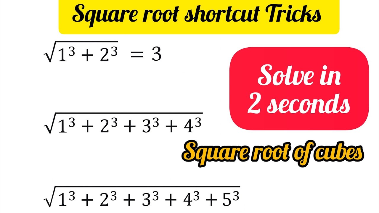 Square Root | Square Root Tricks | Math Square Root Trick | Maths Trick ...