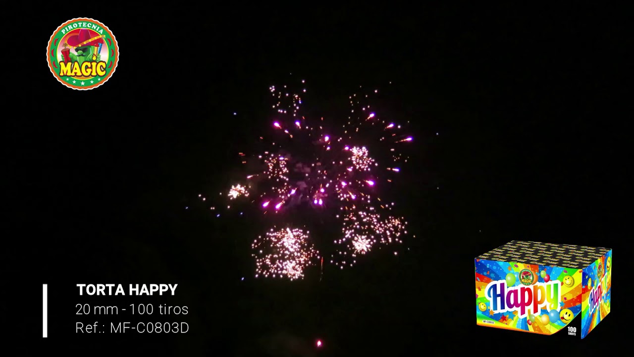 PIROTECNIA MAGIC - TORTA HAPPY 100 TIROS (REF. MF-C0803D) - YouTube