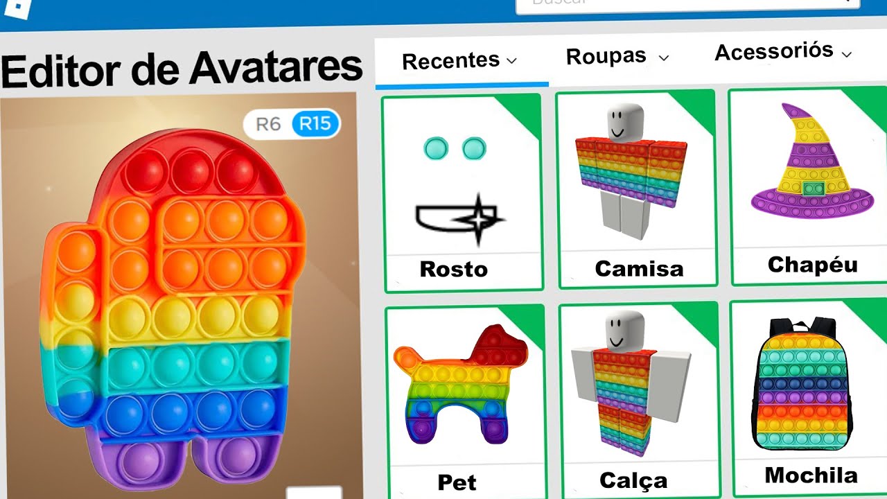 FAZENDO O AVATAR POP IT NO ROBLOX - YouTube