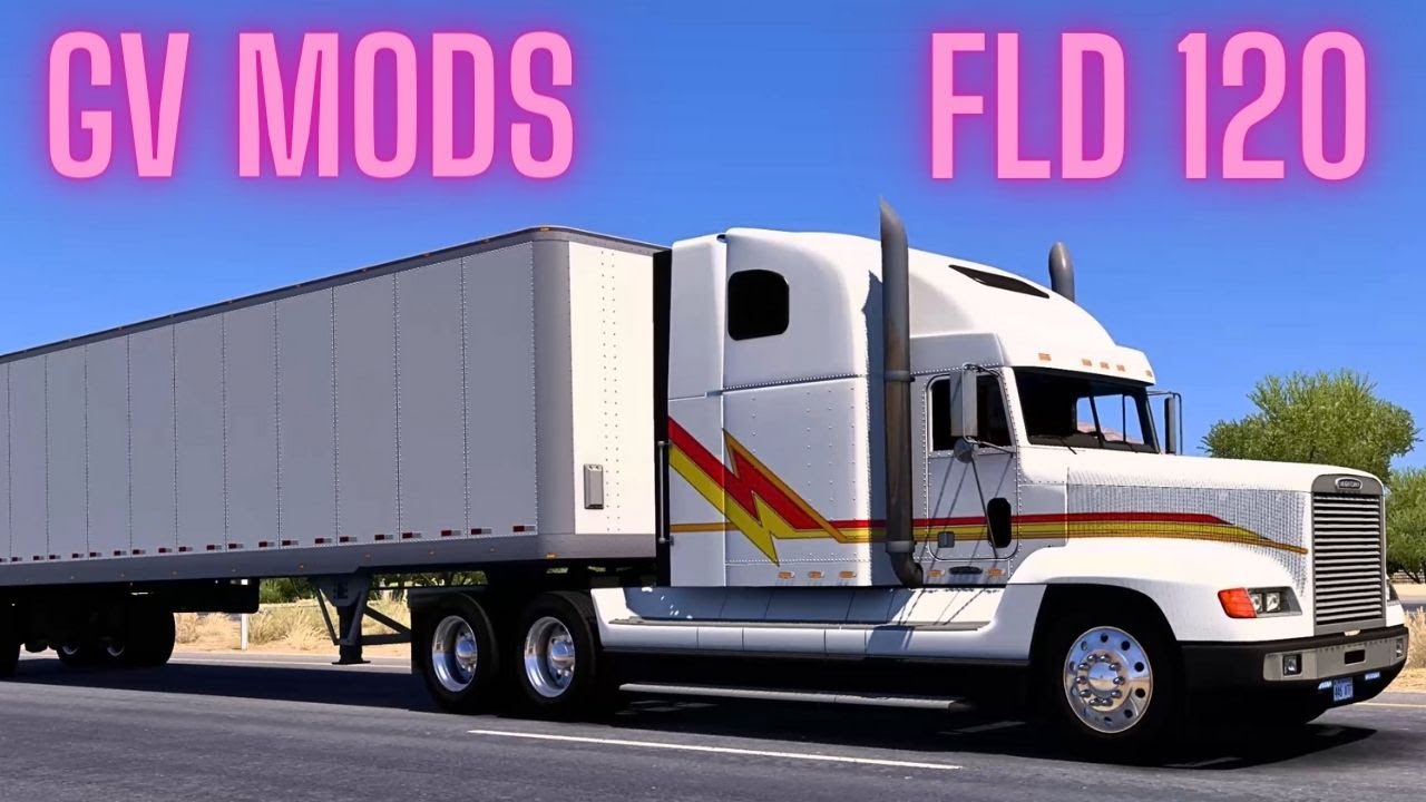 American Truck Simulator: Freightliner FLD 120 (GV Mods) - YouTube