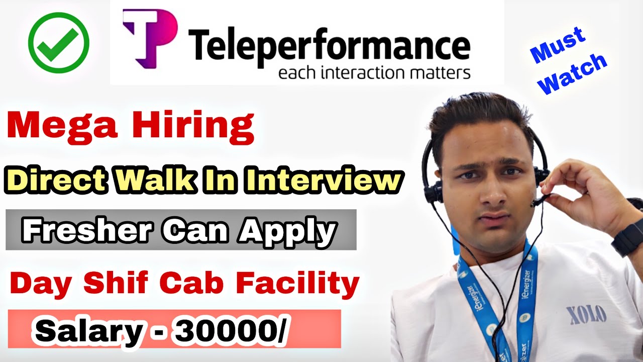 Teleperformance Hiring For Voice process || Direct Hiring || Walk In ...