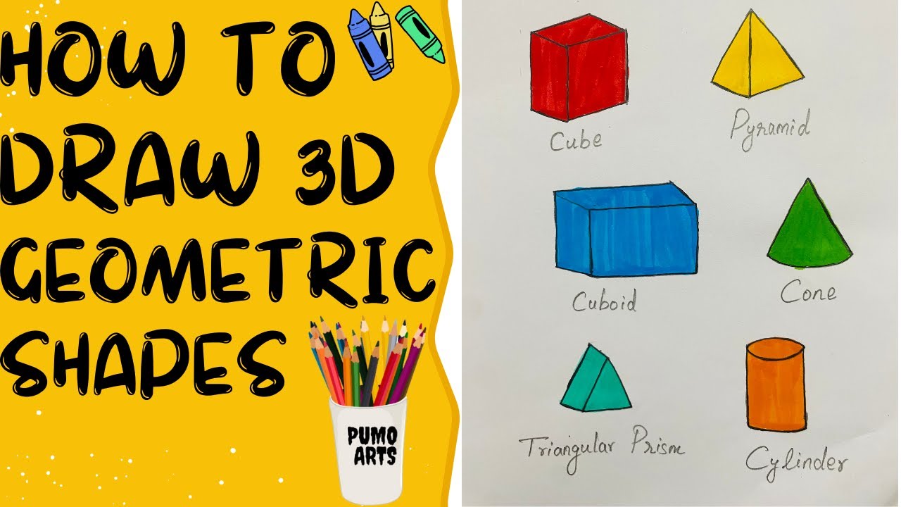 How to draw 3D Geometric shapes/Easy geometric shapes drawing/Pumo Arts ...