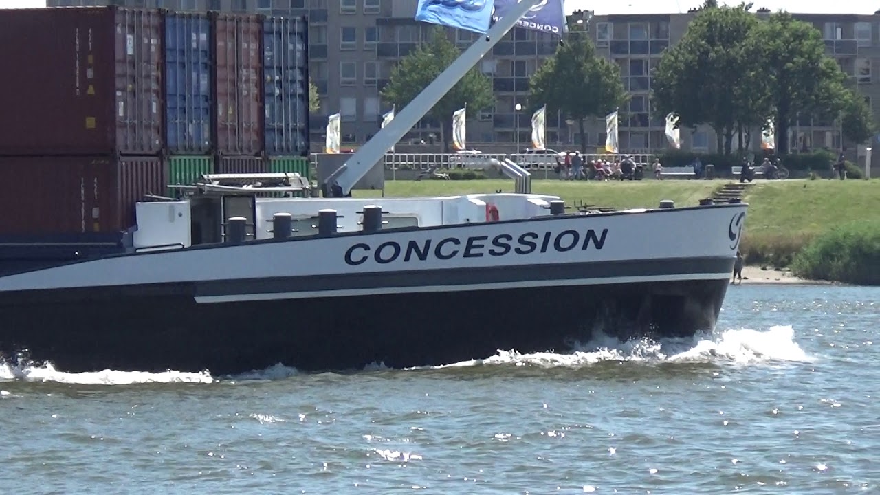 CONCESSION inland container ship - YouTube