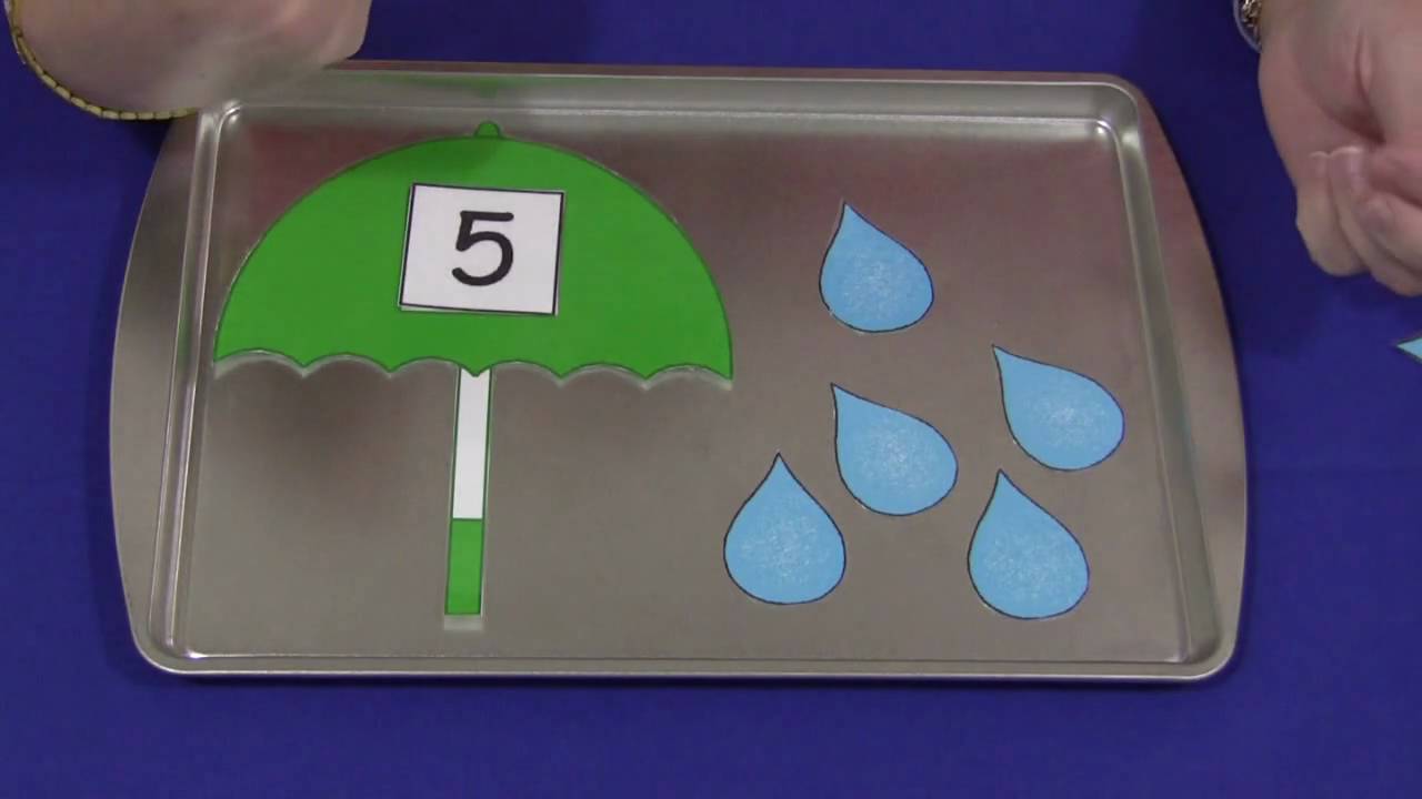 Umbrella and Raindrop Number Match - YouTube