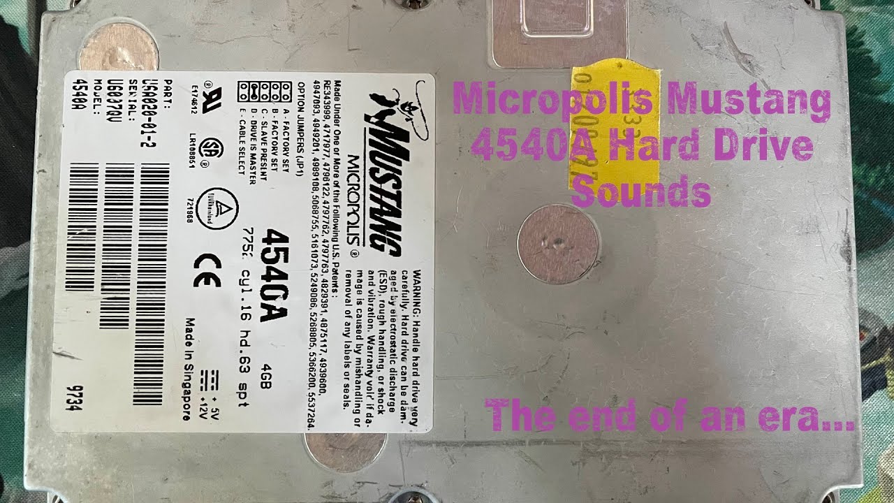 Micropolis Mustang 4540A hard drive sounds - The end of an era... - YouTube