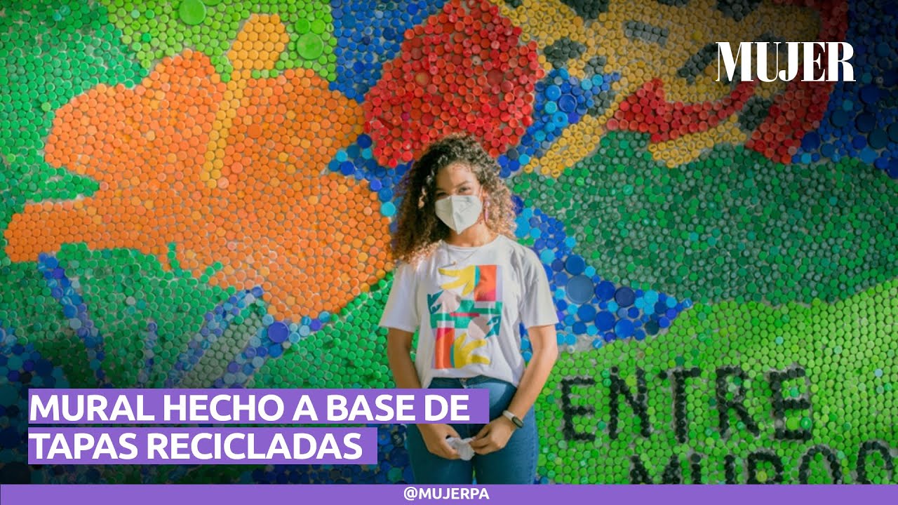 Mural de tapas recicladas | Mujer - YouTube