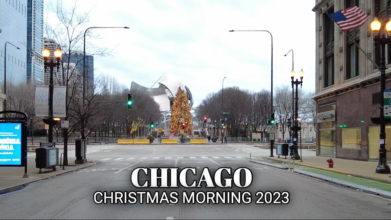 CHICAGO Christmas Day 2023 8am Morning Walk | December 25, 2023 [4k ...