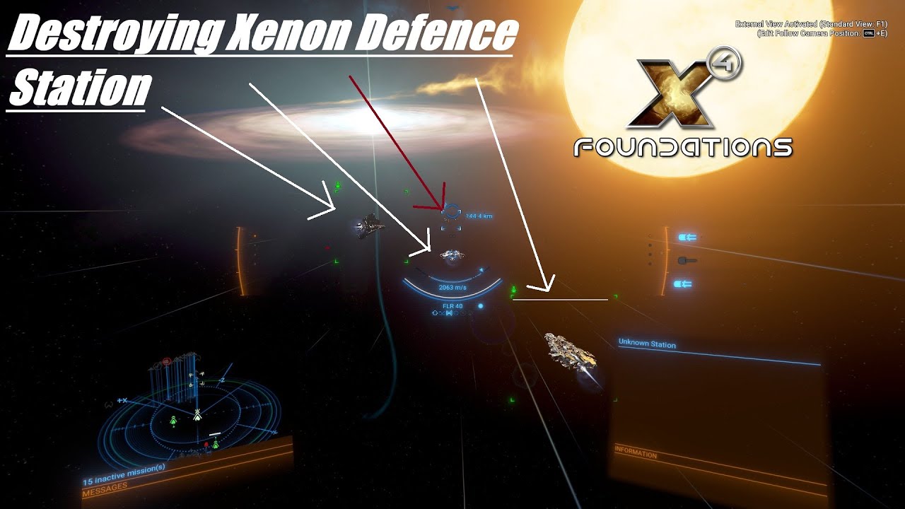 X4 Foundations - 3 asgards vs 1 xenon defence station - YouTube
