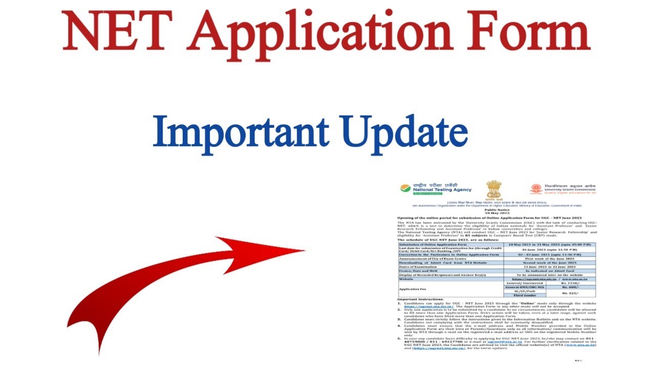 Big Update NET Application Form Out - YouTube