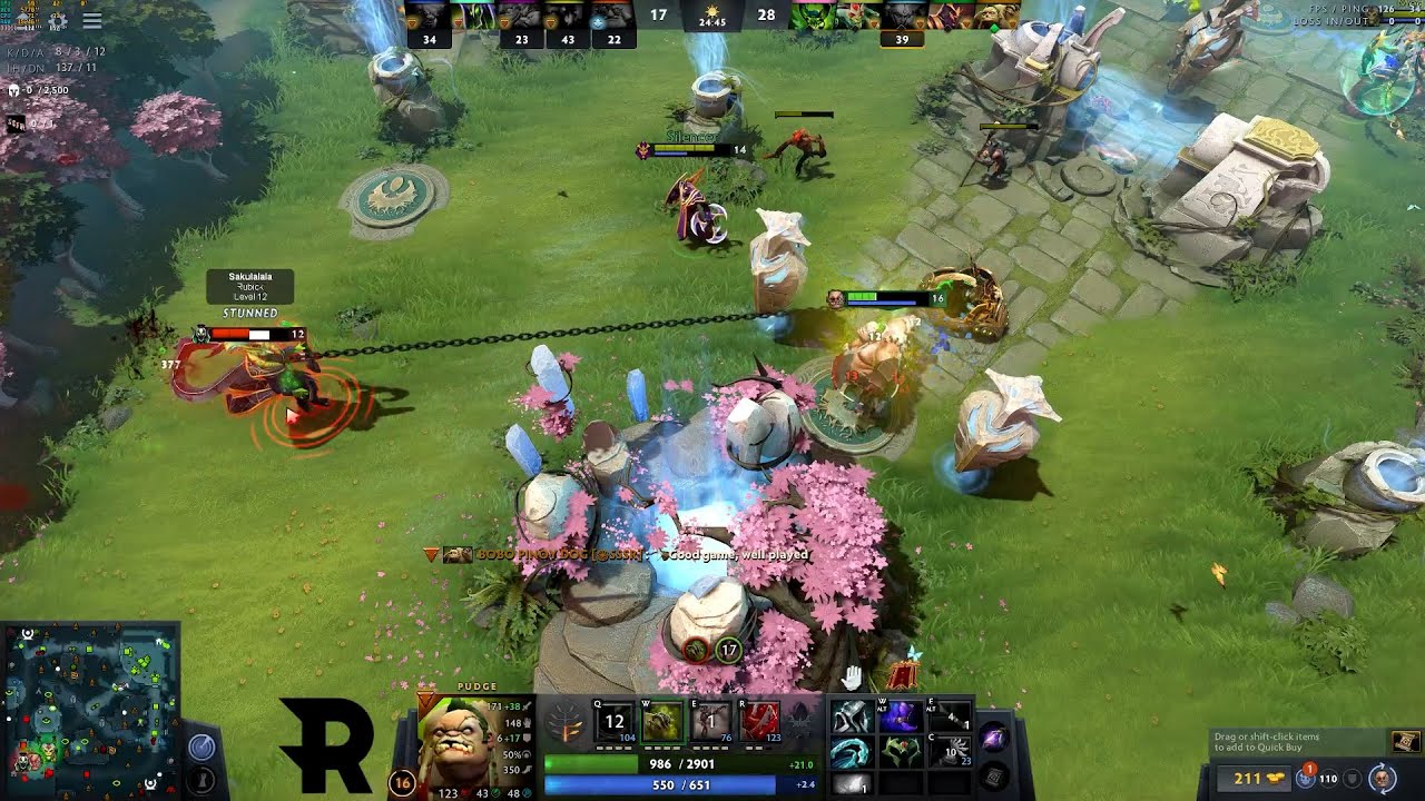 noob pudge hook vs rubick hook - YouTube