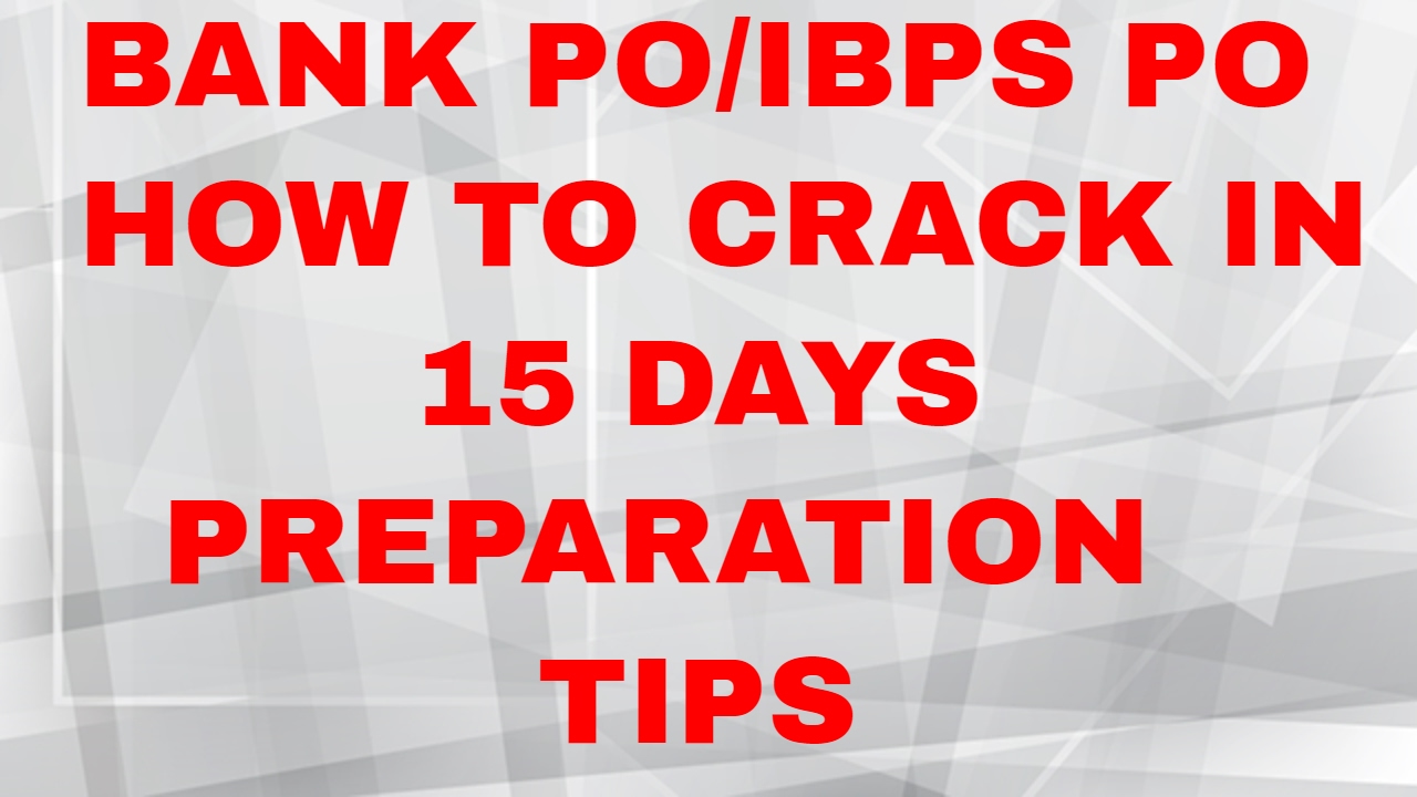 How to prepare for BANK PO - Strategy for IBPS PO EXAM 2020 | ibps po ...