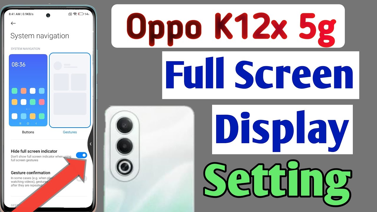 Oppo K12x 5g full screen mode settings | How to use full screen display ...
