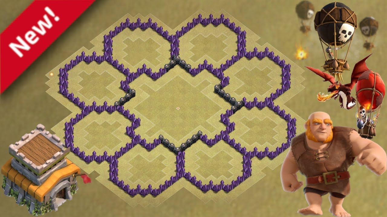 Novo/Melhor layout Cv8 de ''GUERRA" anti estrelas - Clash of Clans ...