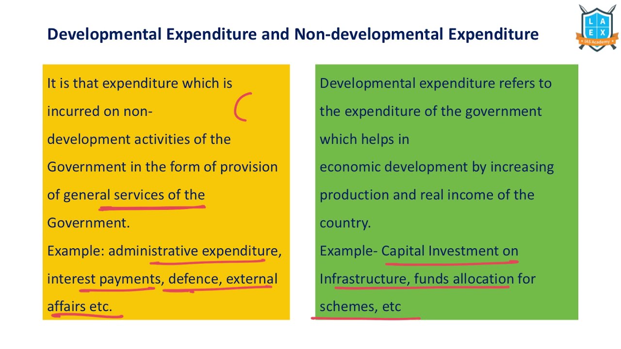 What is Developmental & Non Developmental Expenditure ? || Expenditure ...