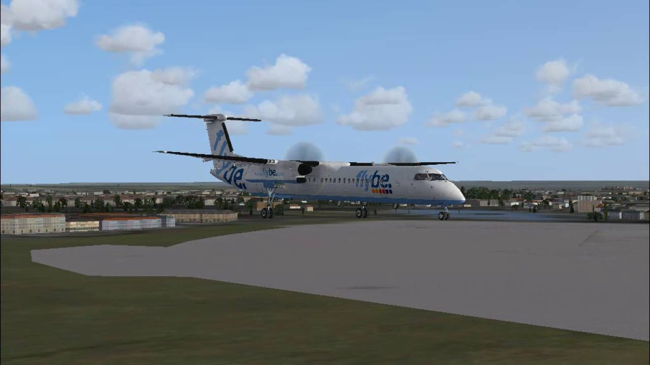 [FSX] Flybe Dash 8 Q400 smooth landing in LHR - YouTube