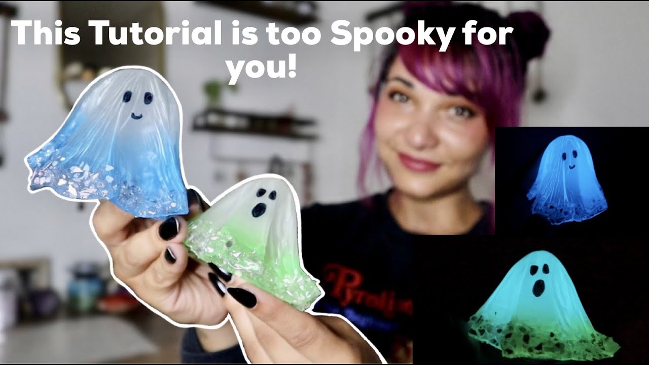 DIY Halloween Decorations! (ADORABLE Glow in the Dark Resin Ghosts) - YouTube