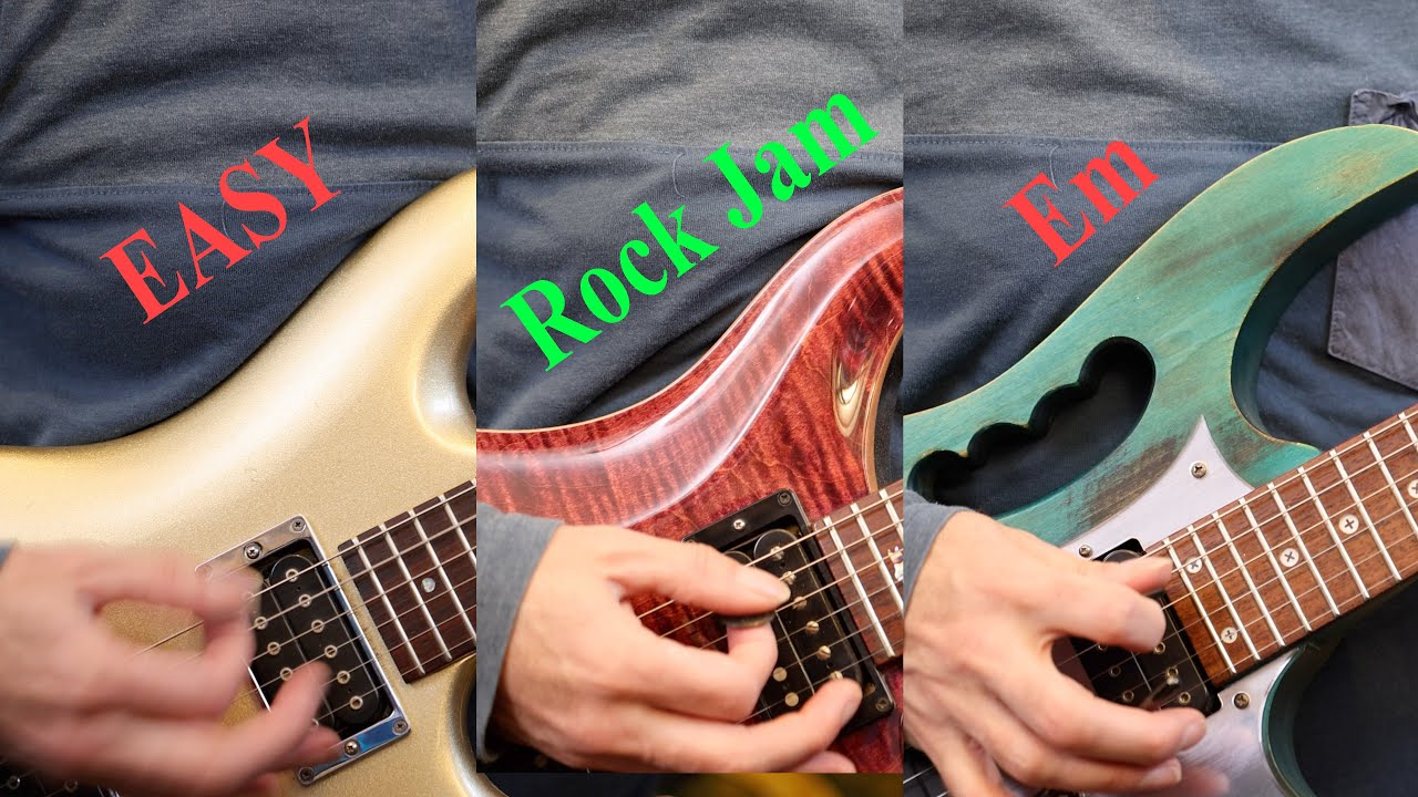 Rock guitar backing track in E minor for easy soloing and jamming. Em ...