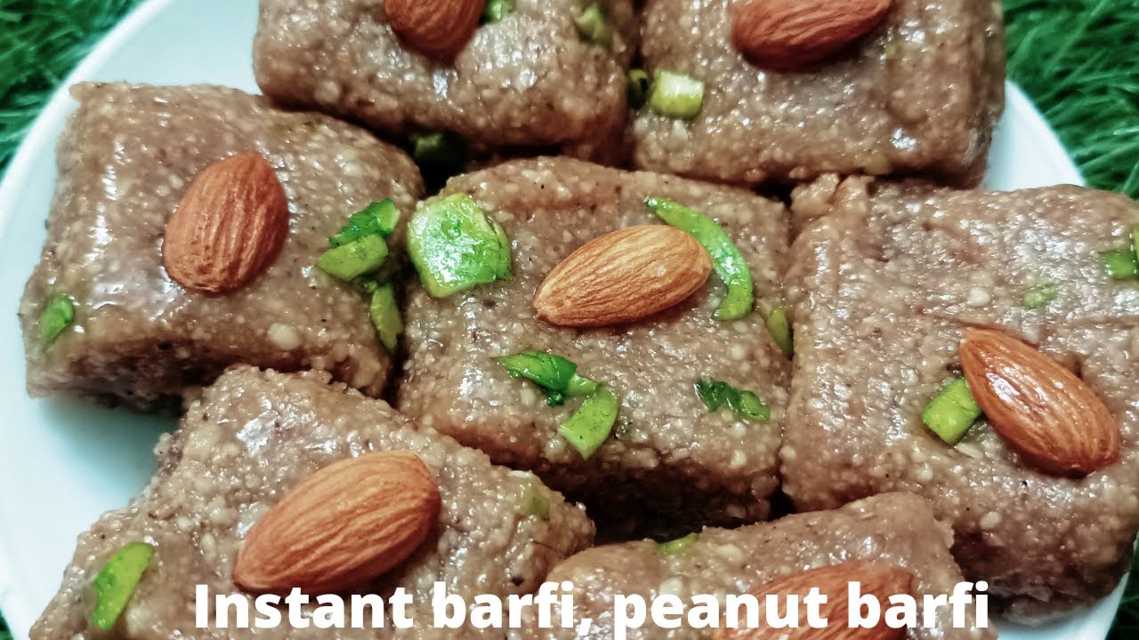 How to make instant barfi | how to make peanut barfi | peanut barfi ...