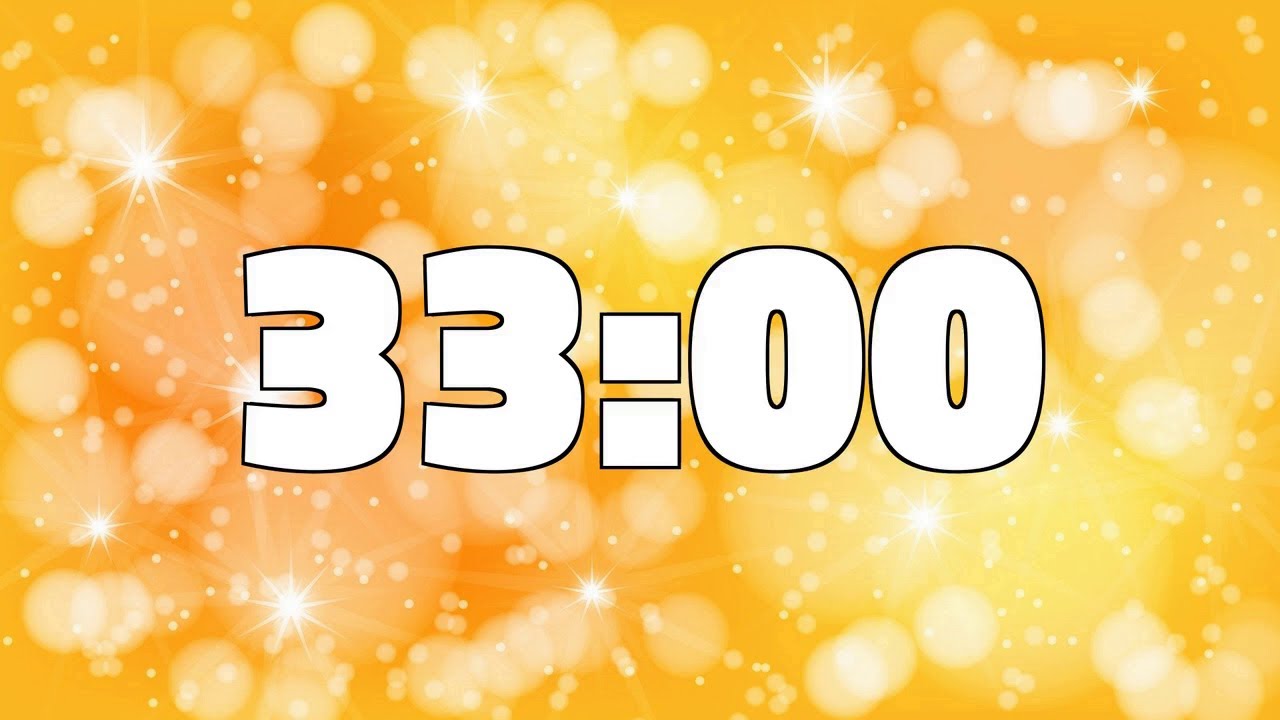 33 MINUTES TIMER COUNTDOWN [1980 seconds - Yellow Shiny] - YouTube