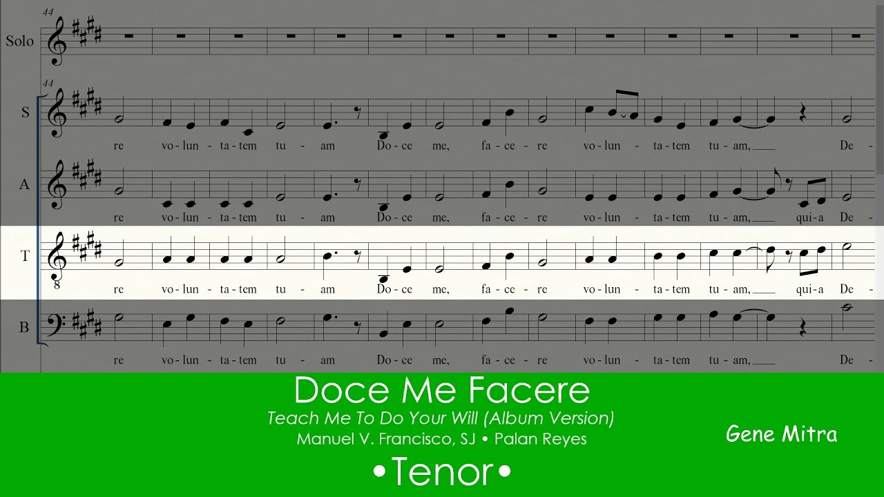 Doce Me Facere • Tenor - YouTube