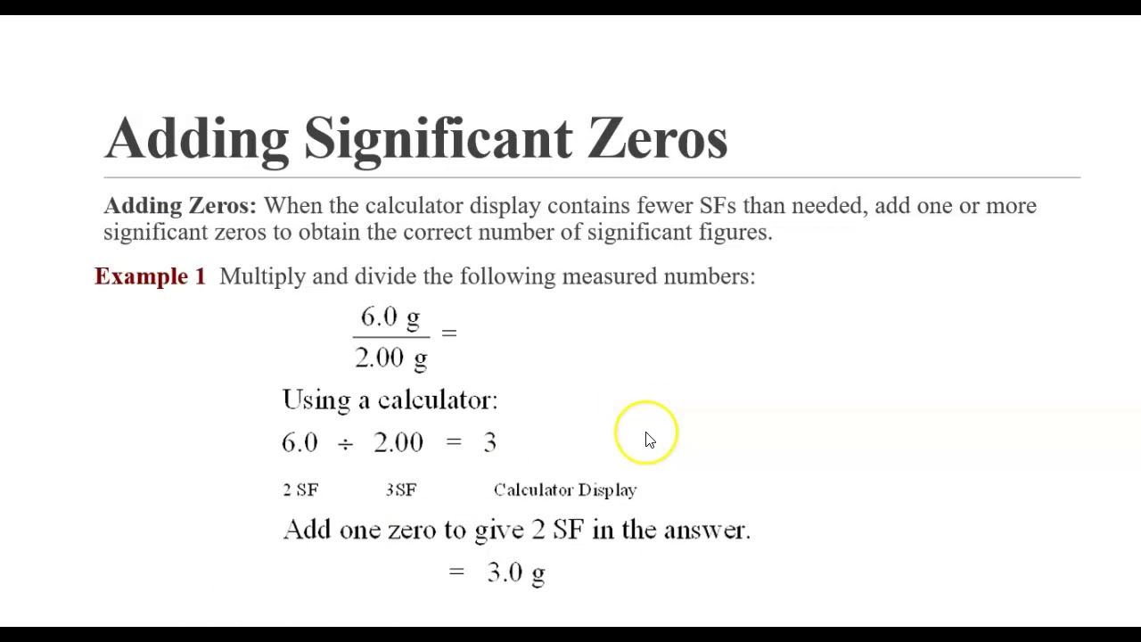 Significant figures in Calculations. - YouTube