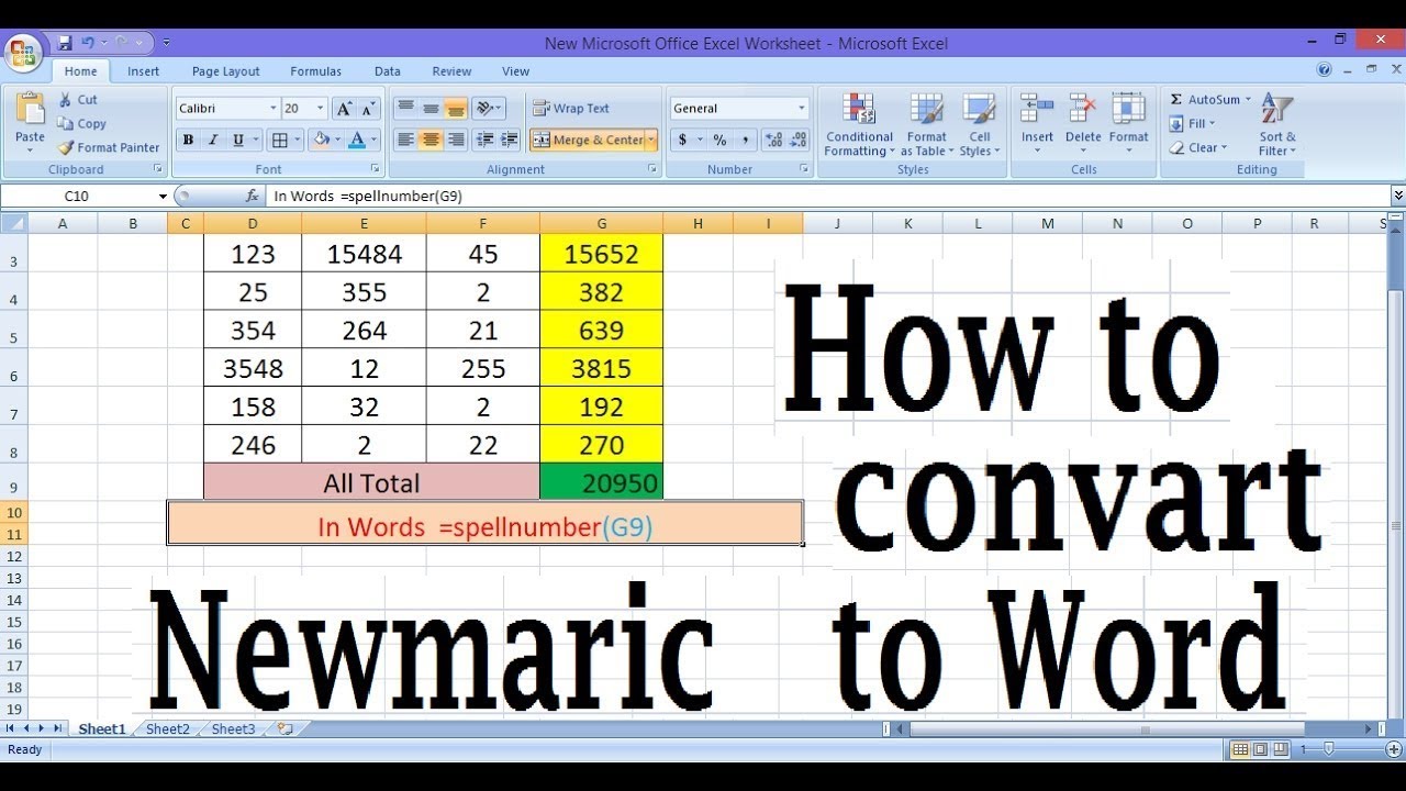 How To Convert Number To Word In Excel YouTube How To Convert Number To Word In Excel YouTube