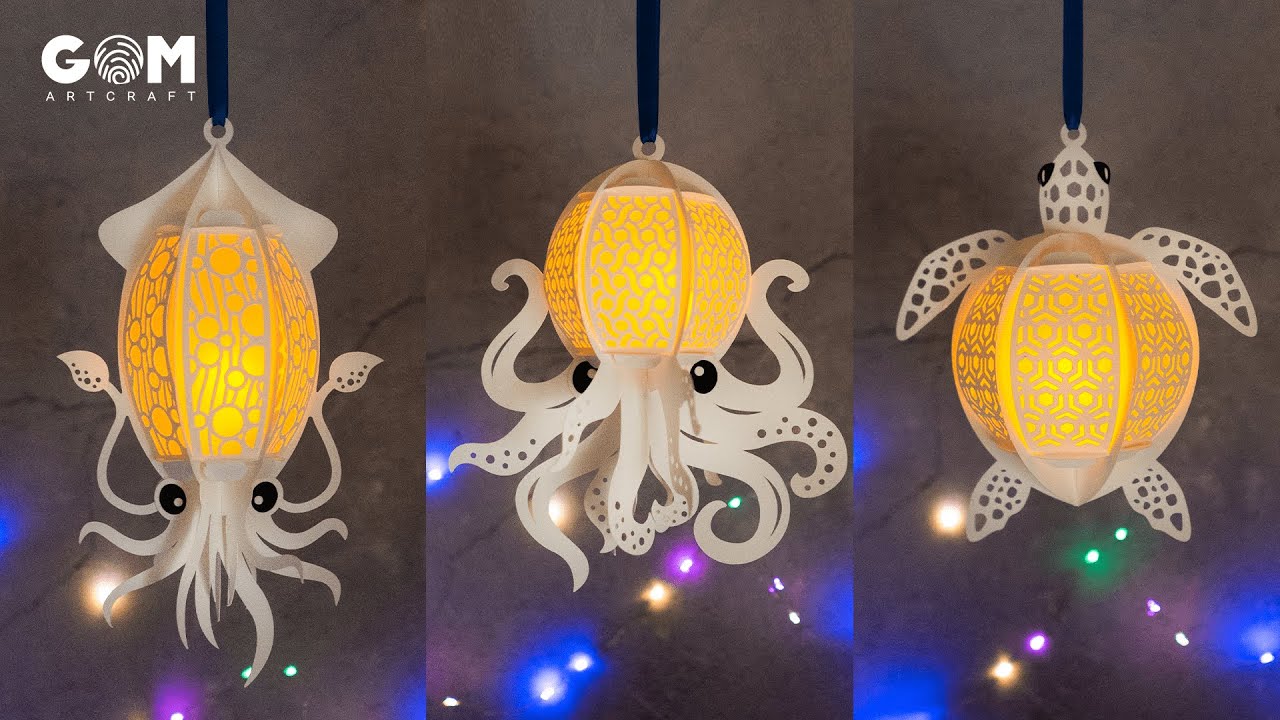 How to Make Squid Lantern, Octopus Lantern, Sea Turtle Lantern - DIY ...