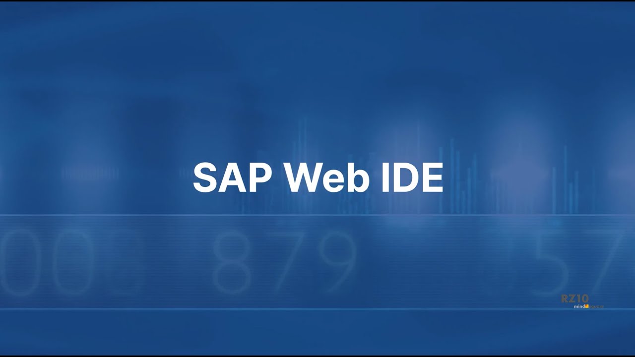 SAP Web IDE - YouTube