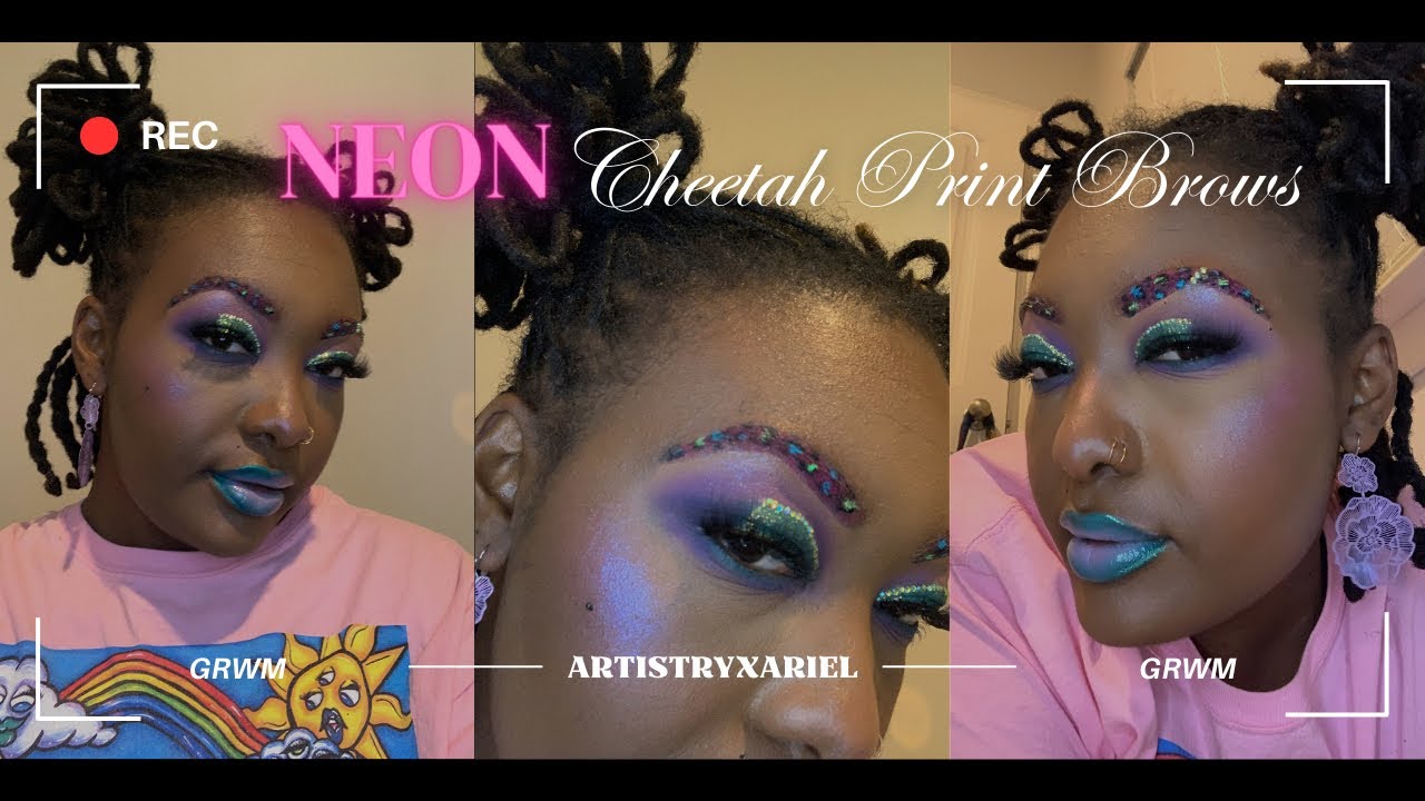 GRWM: NEON CHEETAH PRINT BROWS || ARTISTRYXARIEL - YouTube