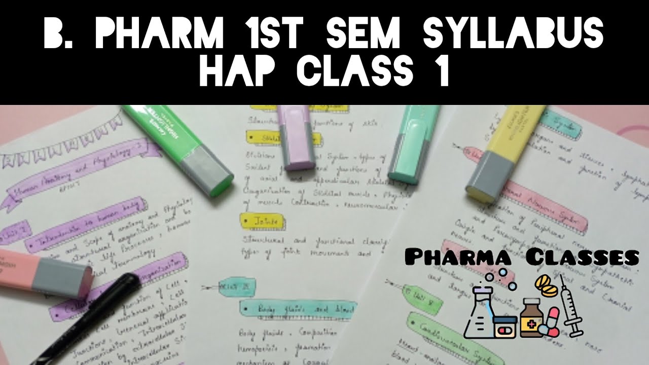 B. pharma 1st year syllabus||HAP-1 syllabus for B. pharm 1st year 1 ...