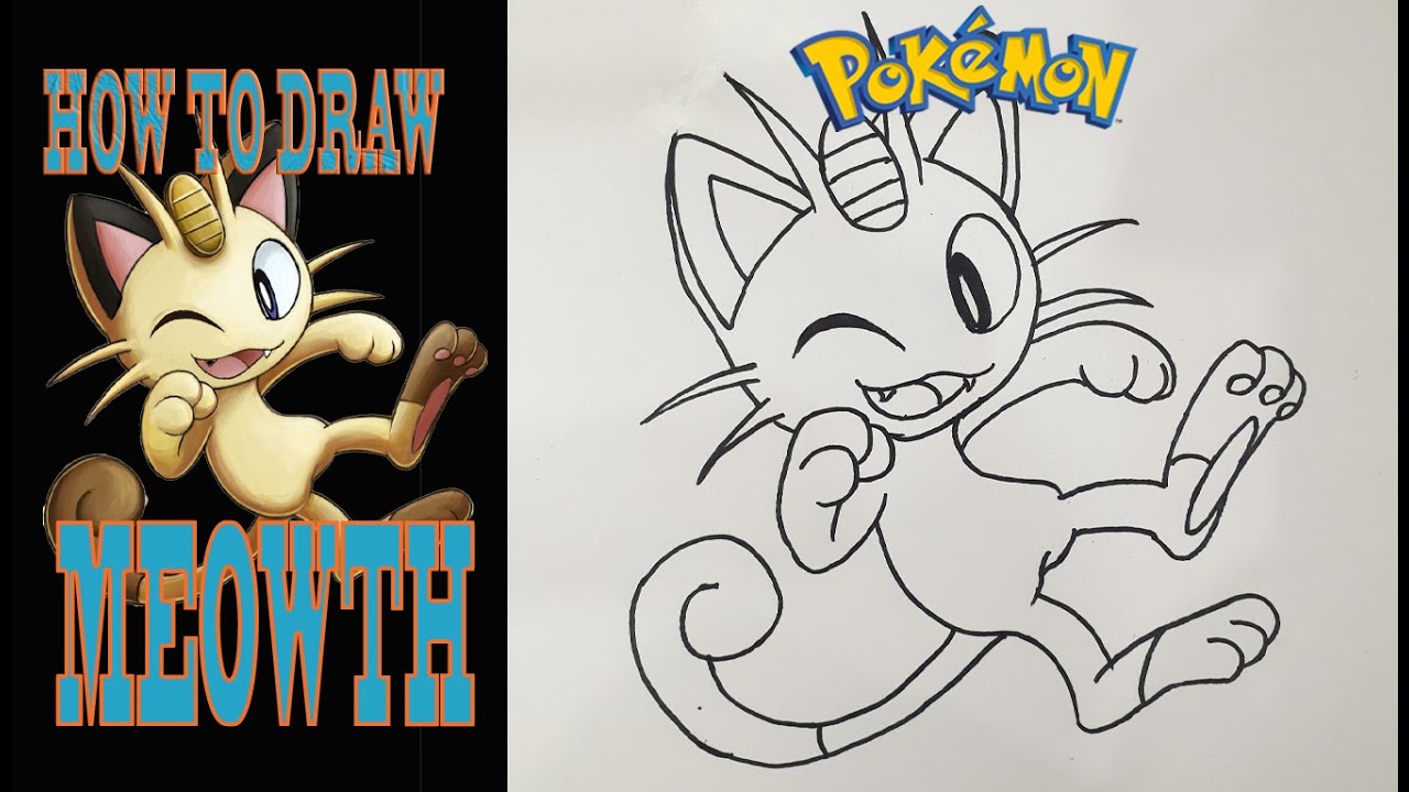 Simple steps to master how to draw Pokemon Meowth today! | Pokemon ...
