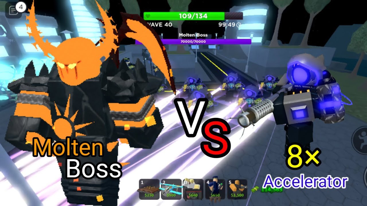 Accelerator VS Molten Boss | Roblox Tower Defense Simulator | - YouTube