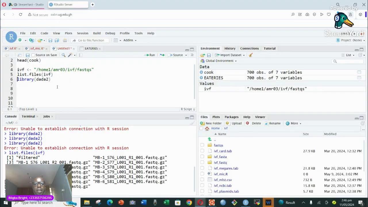 Importing Text files onto Rstudio on a server - YouTube