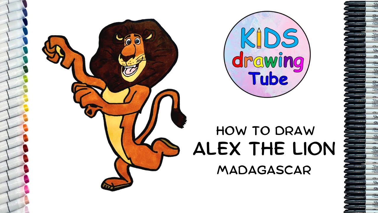 How to draw Alex the Lion | Madagascar - YouTube