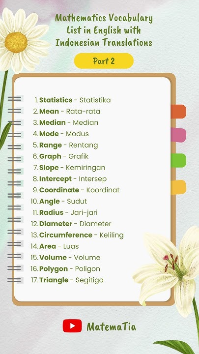 Mathematics Vocabulary List | Part 2 #vocabulary #matematia - YouTube