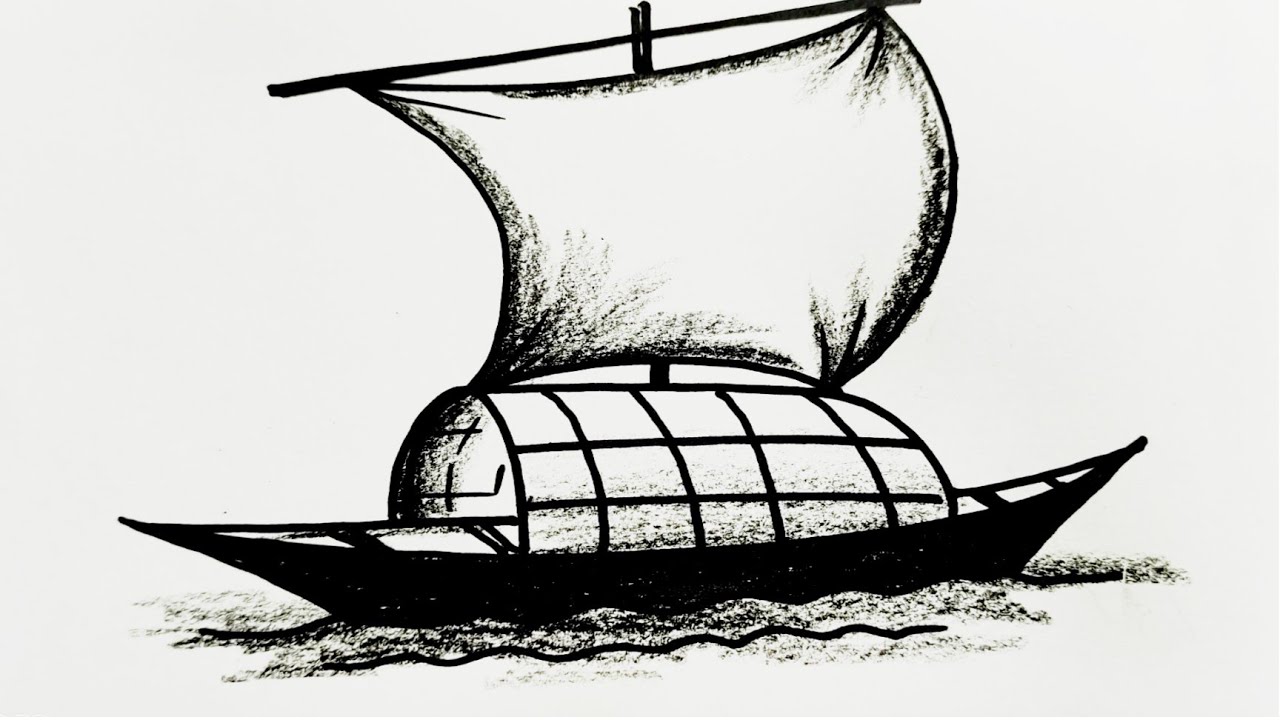 নৌকা আঁকা | Nouka Aka | Boat Drawing | Artist Ucshash - YouTube