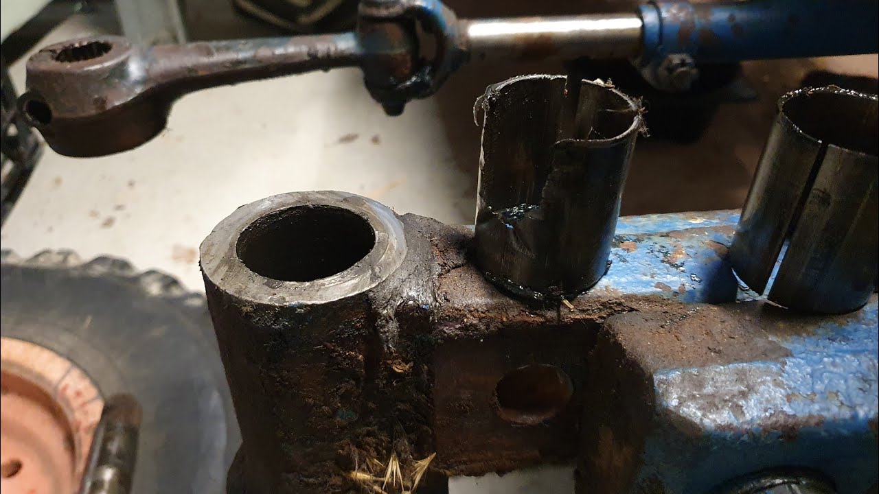 Fordson Major Front Spindle Bush Removal - YouTube