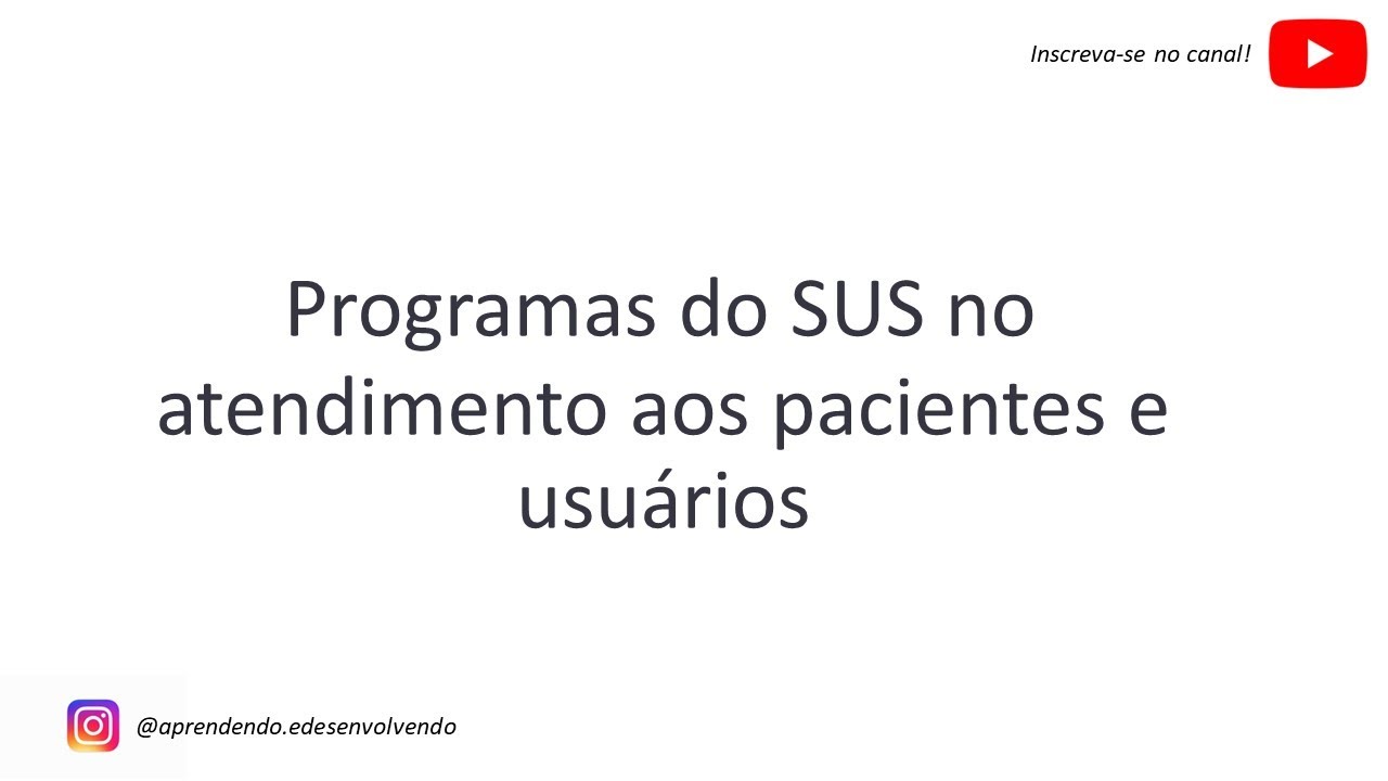 Programa do SUS no atendimento aos pacientes e usuários - YouTube